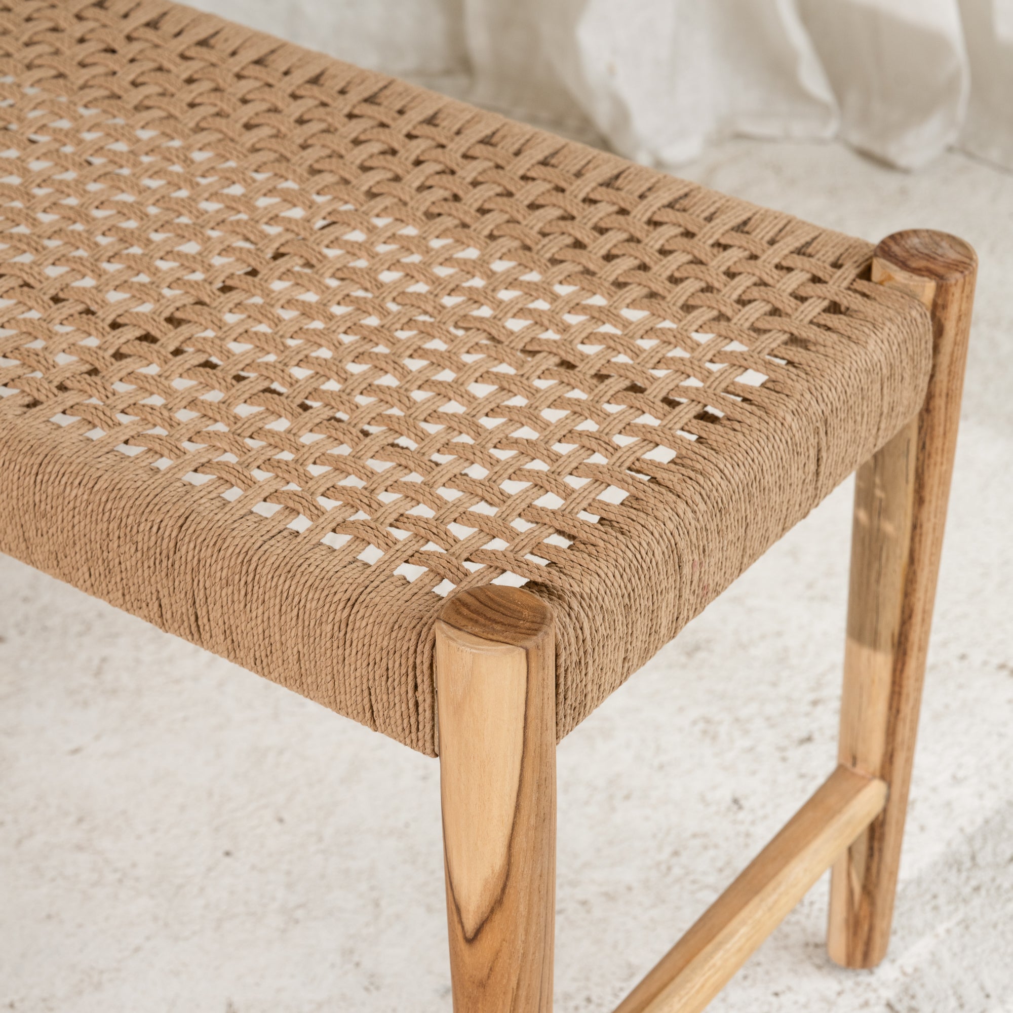Bennu Woven Jute Bench Seat – Inartisan.