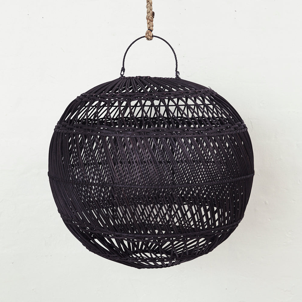 Anwen Rattan Ball Light Shade - Black – Inartisan.