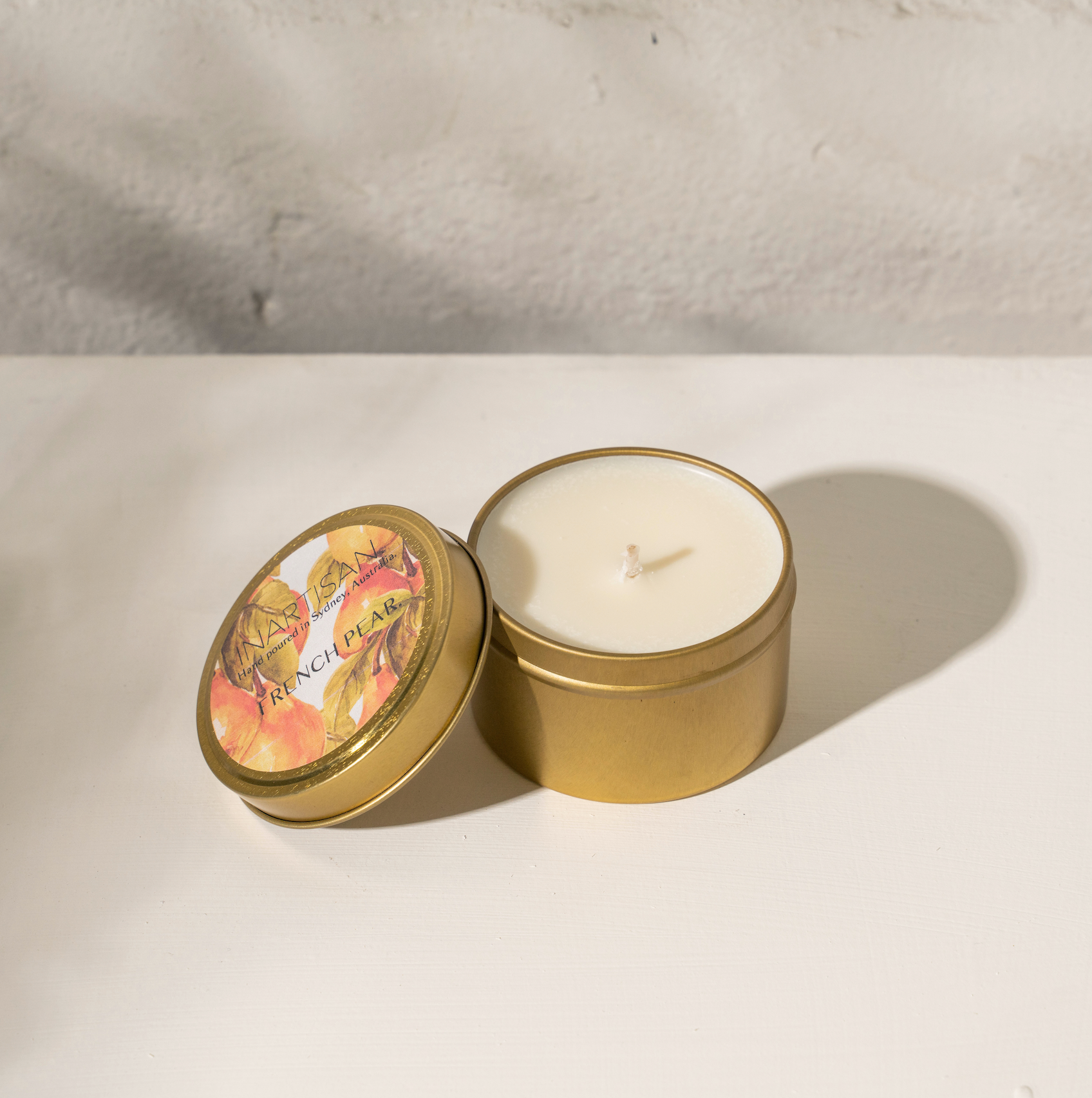 Hand Poured Soy Candle in Travel Tin - Brass – Inartisan.