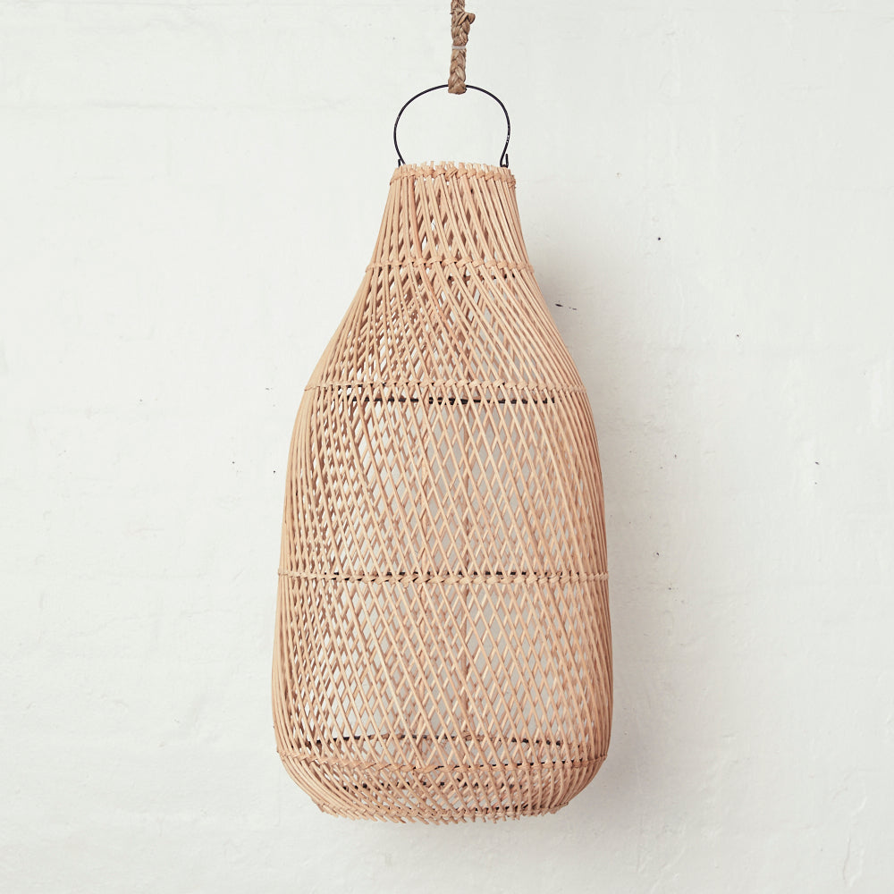 Olia Handwoven Rattan Natural Tear Drop Light Shade – Inartisan.