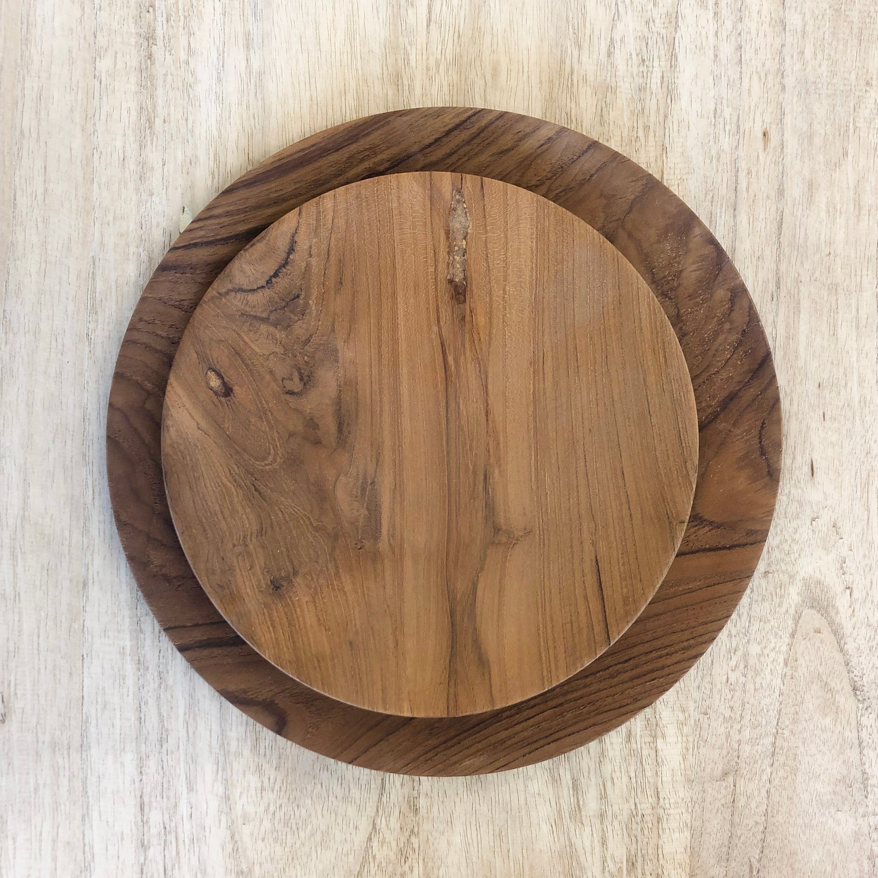 Hand Carved Teak Round Plate – Inartisan.